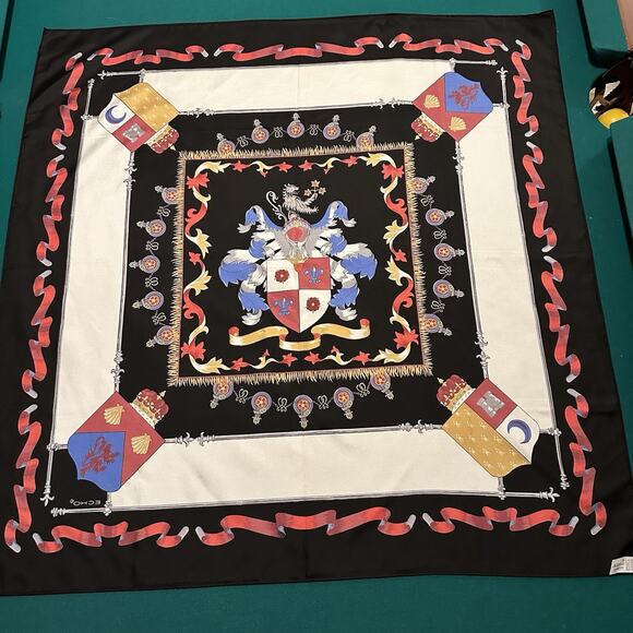 Echo | Accessories | Vintage Large Silk Heraldic Shield Crest 345 ...